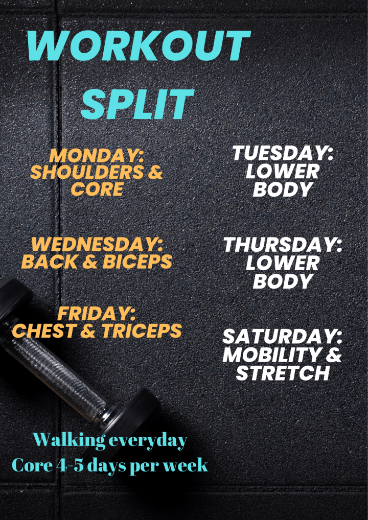 This is my favorite workout split. I know what I’m working on each day ...